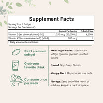 Vitamin D3 K2 Supplement Softgels – Official VitalCore
